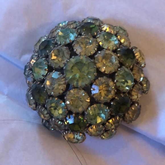 Jewelry | Vintage Green Stone Pin 2 Inches | Poshmark